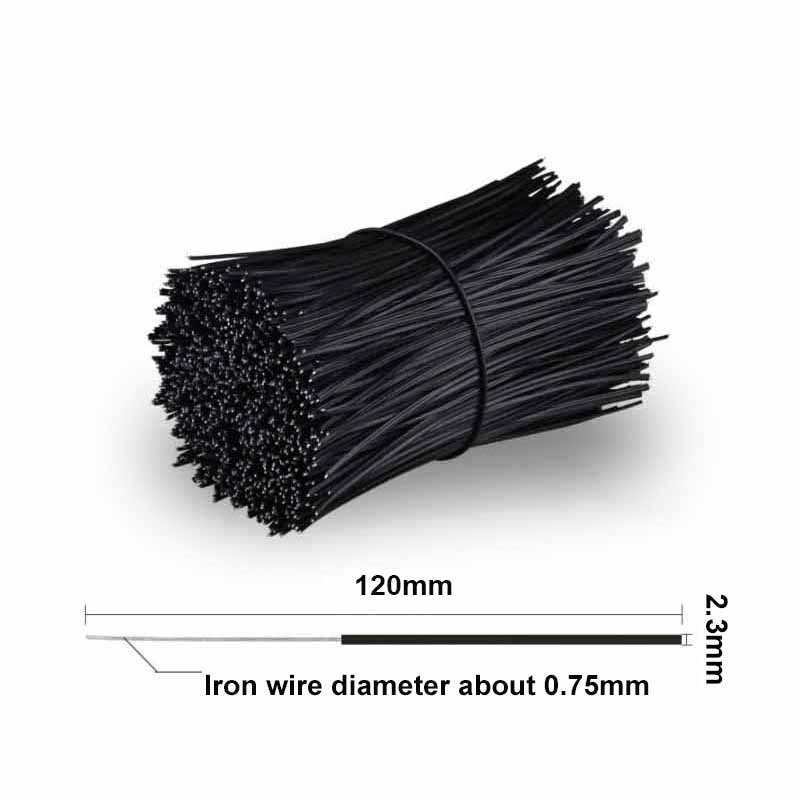 100Pcs Black White Twist Tie Plastic Shell Reusable Galvanized with ...