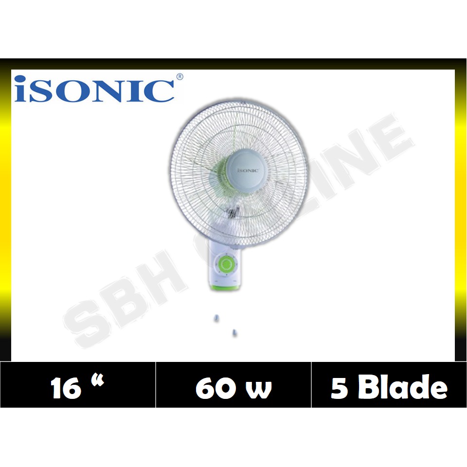 { READY STOCK / MALAYSIA SELLER } ISONIC 16" WALL FAN ( 5 BLADE ...