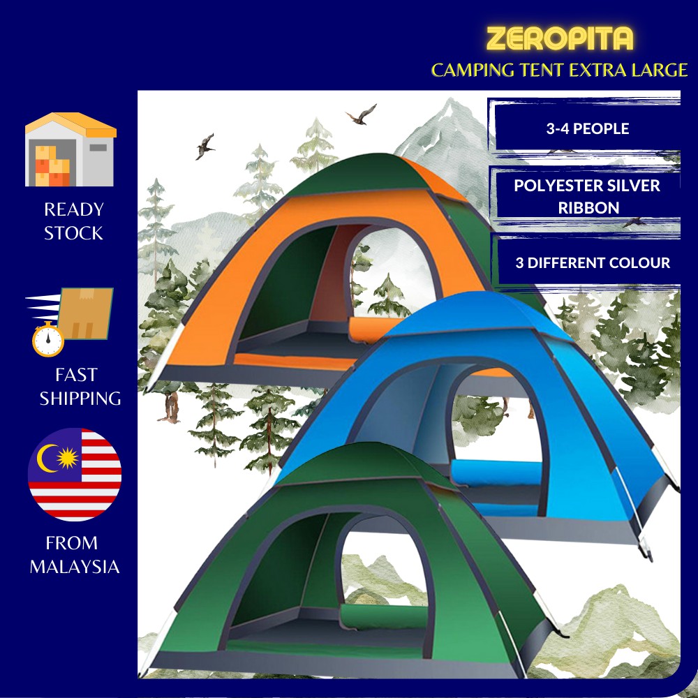 🔥 READY STOCK 🔥 ZEROPITA Extra large Camping Outdoor Hiking Tent Khema ...