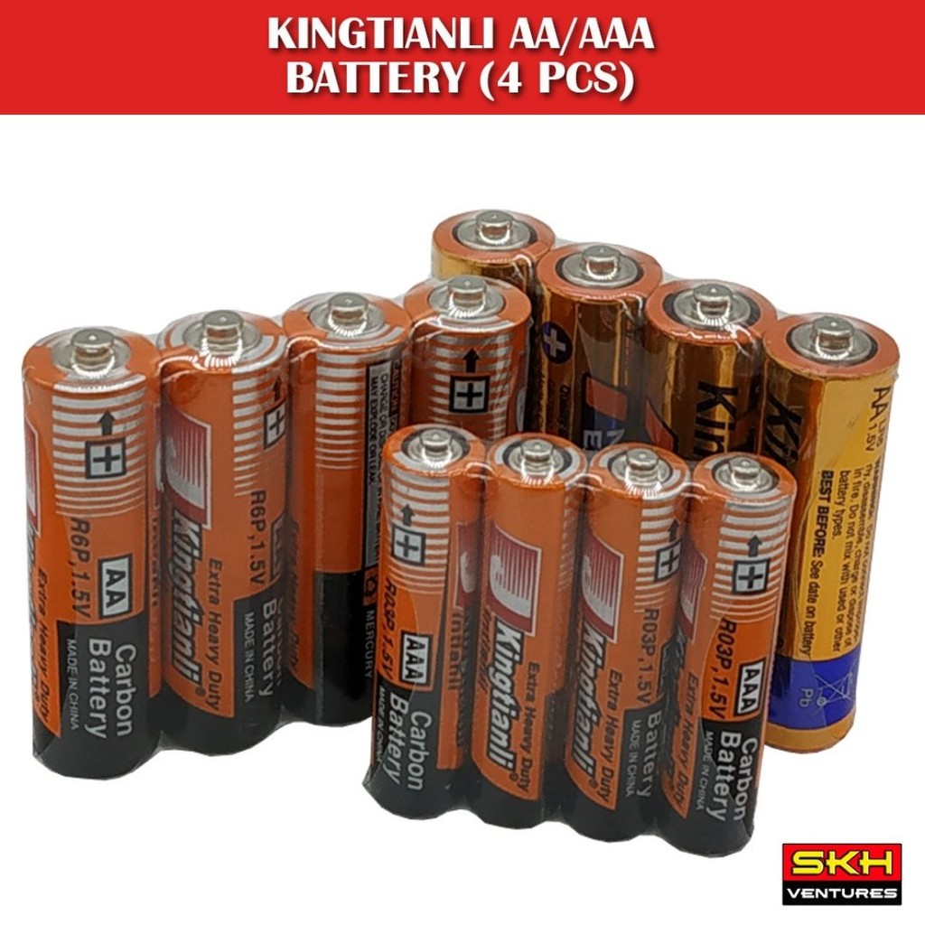 (4Pcs) Kingtianli Extra Heavy Duty AA & AAA Battery / Kingtianli ...