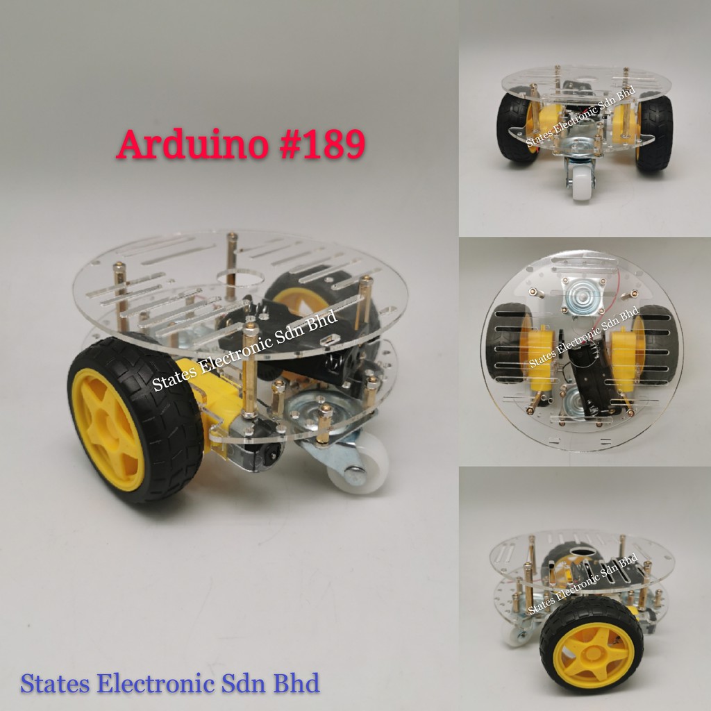 Arduino#189 AR-ROBO-01 2 Layer Round Smart Robot Car Chassis Kit ...