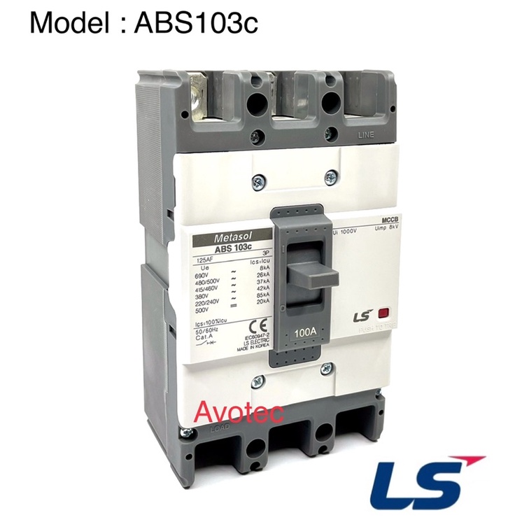 LS ABS103c 3Pole 37KA MCCB (Moulded Case Circuit Breaker) | Shopee Malaysia