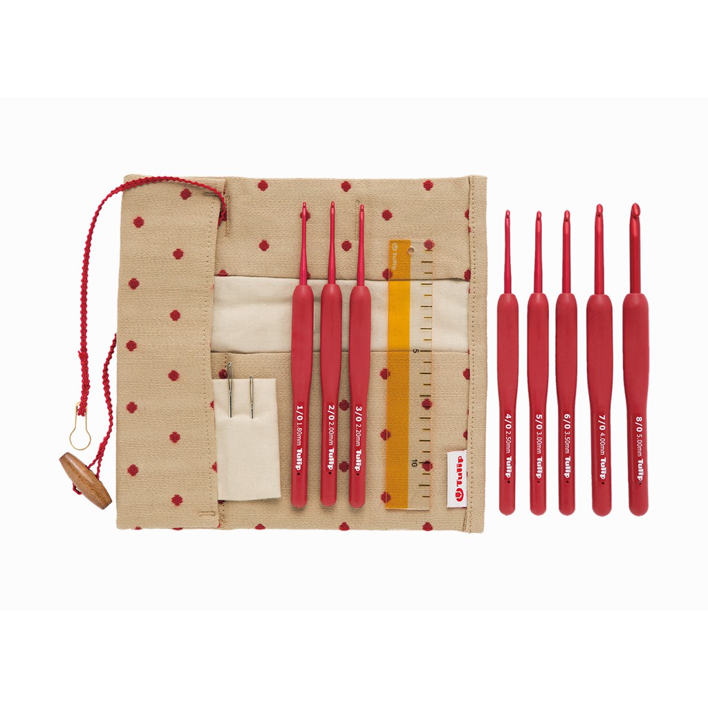 [Ready to Ship-Malaysia] Tulip ETIMO Red Crochet Hook with Cushion Grip ...