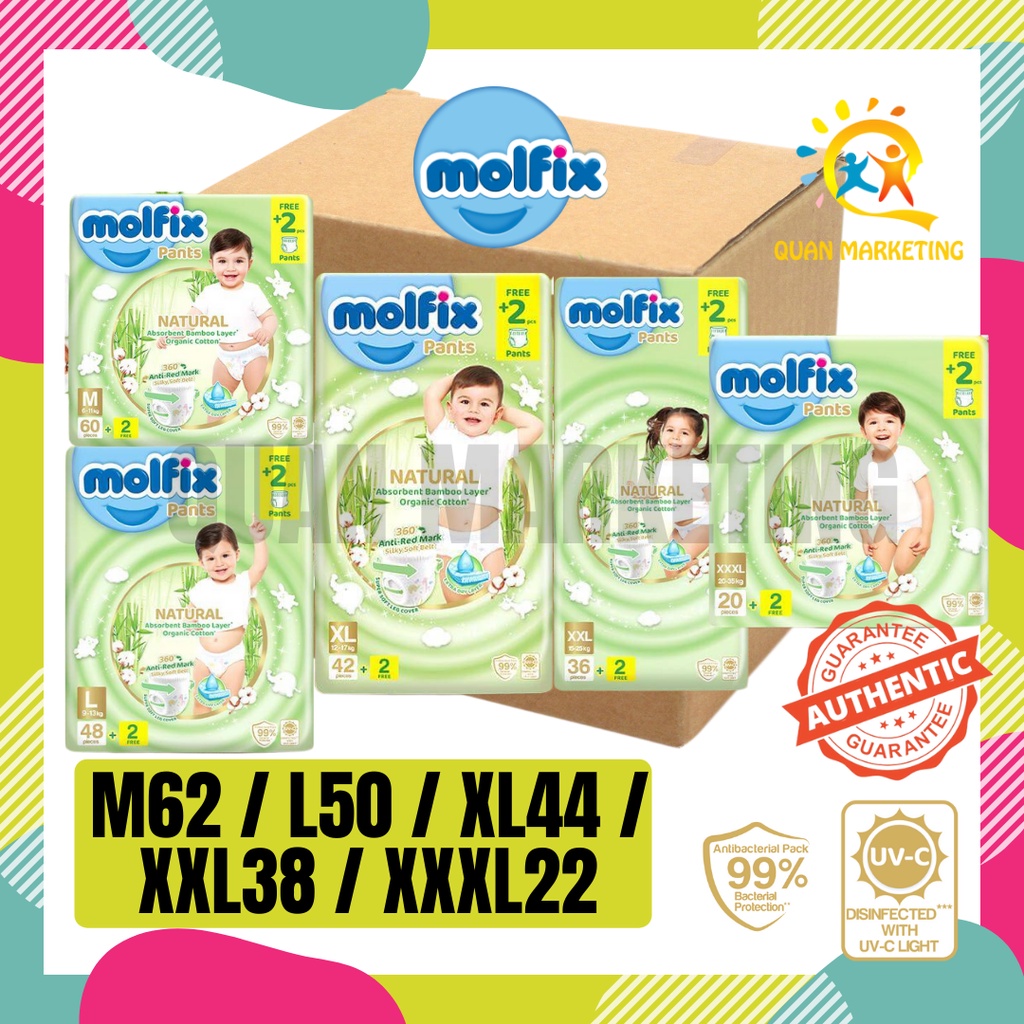 Molfix Natural Pants M62 / L50 / XL44 / XXL38 / XXXL20 (3 Pack ...