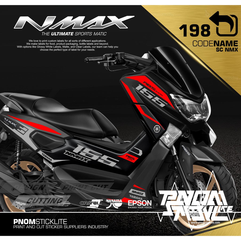 Cutting Sticker Striping Nmax 2015 2016 2017 2018 2019 Pack 4 SC NMX ...