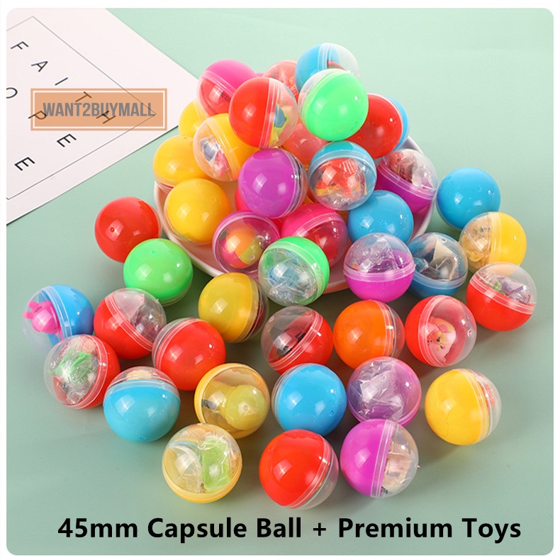 32/45/50mm Plastic Lucky Draw Capsule Ball Suprise Egg With Toys Animal ...