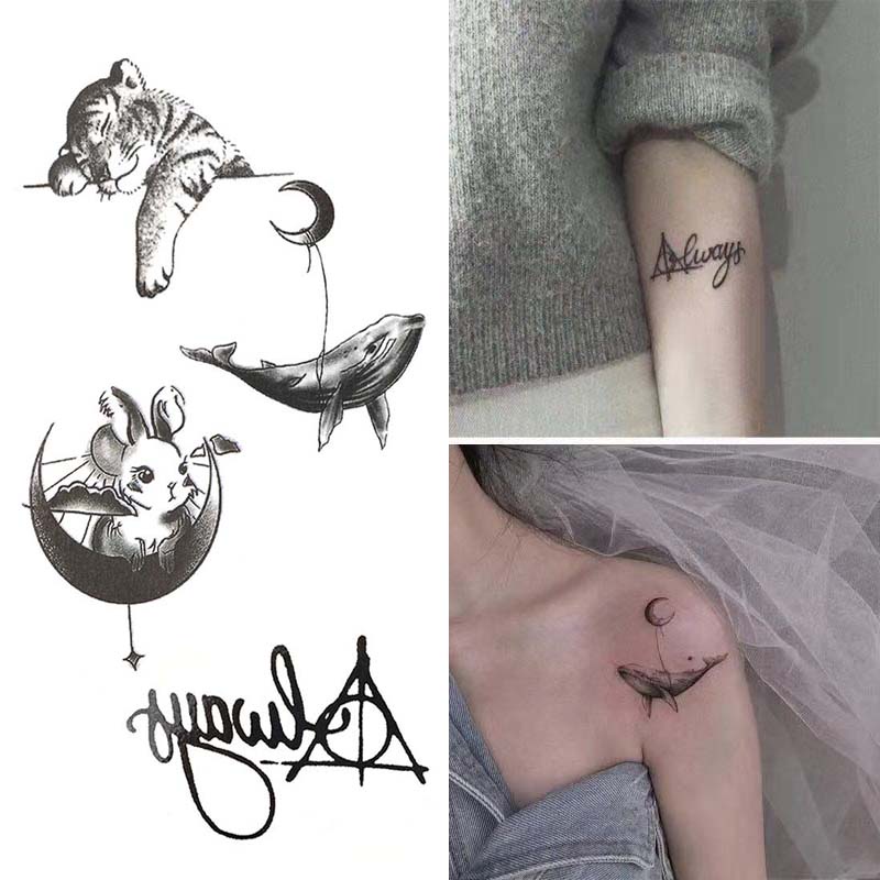 Dark Series Tattoo Sticker / Waterproof Temporary Letter Tattoos ...