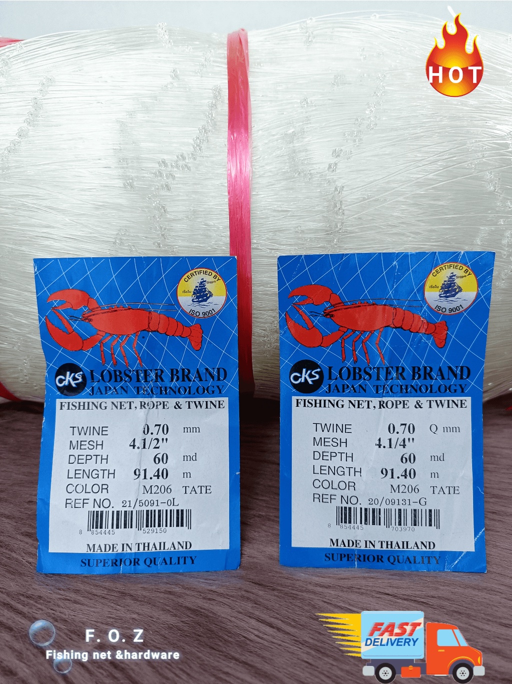 Jaring Ikan 0.70mm Q x 4-1/4" & 4-1/2" x 60MD x 91.4m Pukat tangsi ikan ...