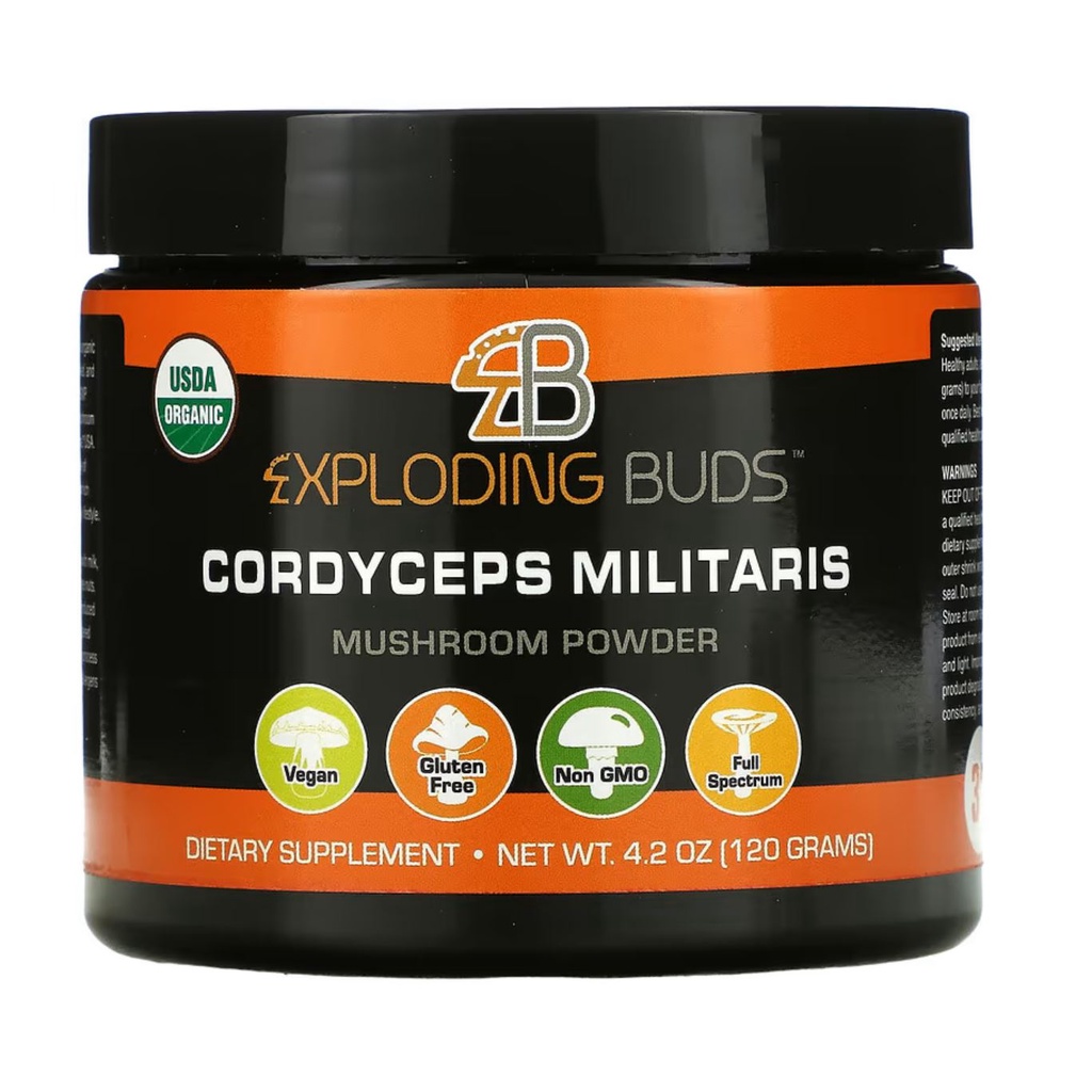 Exploding Buds, Cordyceps Militaris, Certified Organic Mushroom Powder, 4.2 oz (120 g) | Shopee ...