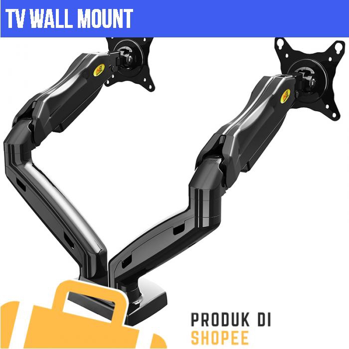 NB F160 17 to 27 Inch Gas Strut Dual Monitor Desktop Arm Desk Mount ...