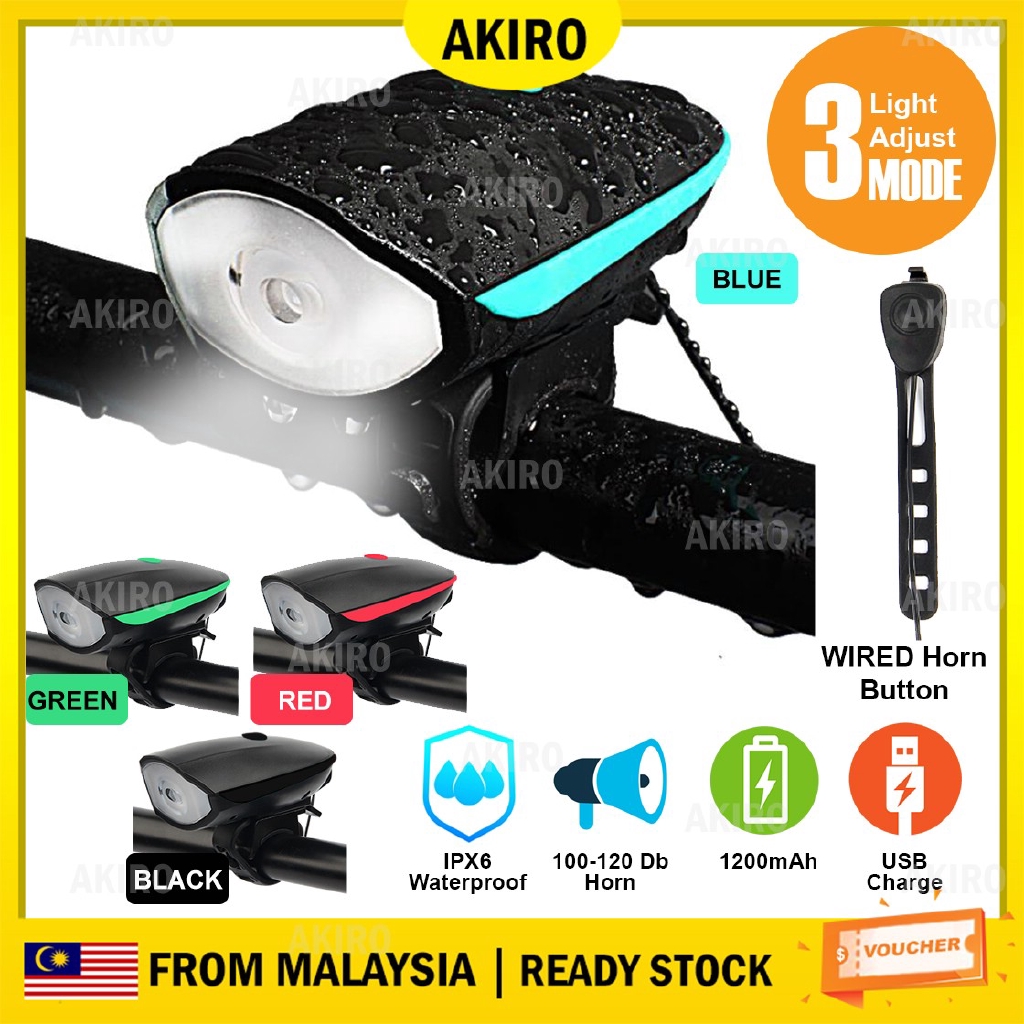 (Sales)AKIRO Rechargeable USB Bikes Cycling LED Light Bicycle Headlight ...