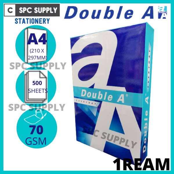 Double A A4 paper 70gsm - 500 Sheets/Kertas A4 Paper Putih/Photostat ...