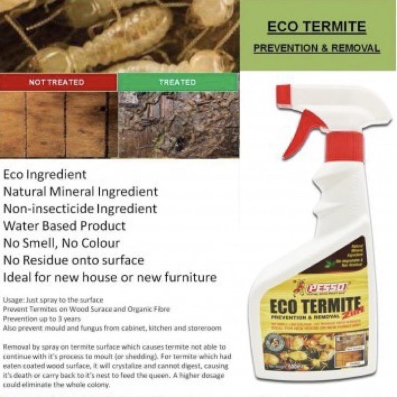 500ML 2in1 Pesso Eco Termite Removal Spray Repellent Prevention and ...