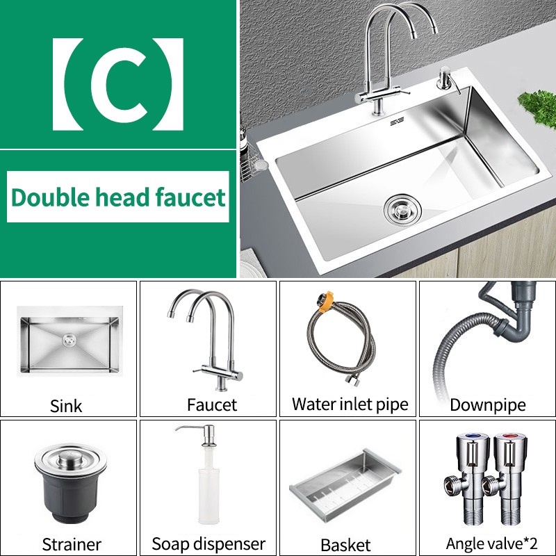 Singki Dapur Nano Sinki 304 Stainless Steel Handmade Single Bowl ...