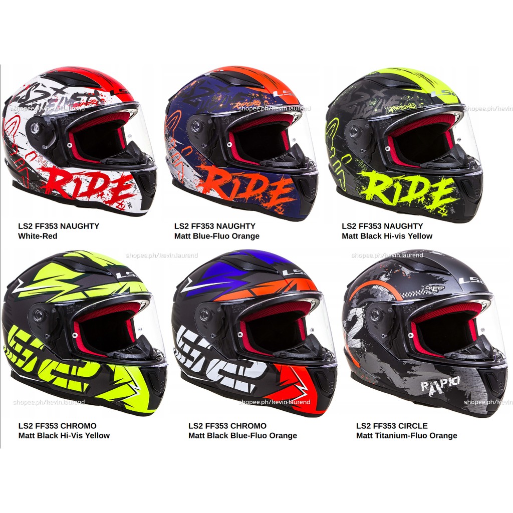 LS2 FF353 RAPID | Chromo, Naughty, Circle (w/ EXTRA VISOR - Silver ...