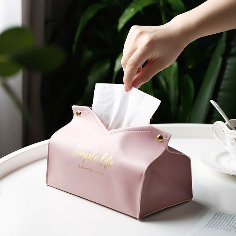 Leather tissue box bathroom household storage living room coffee table ...