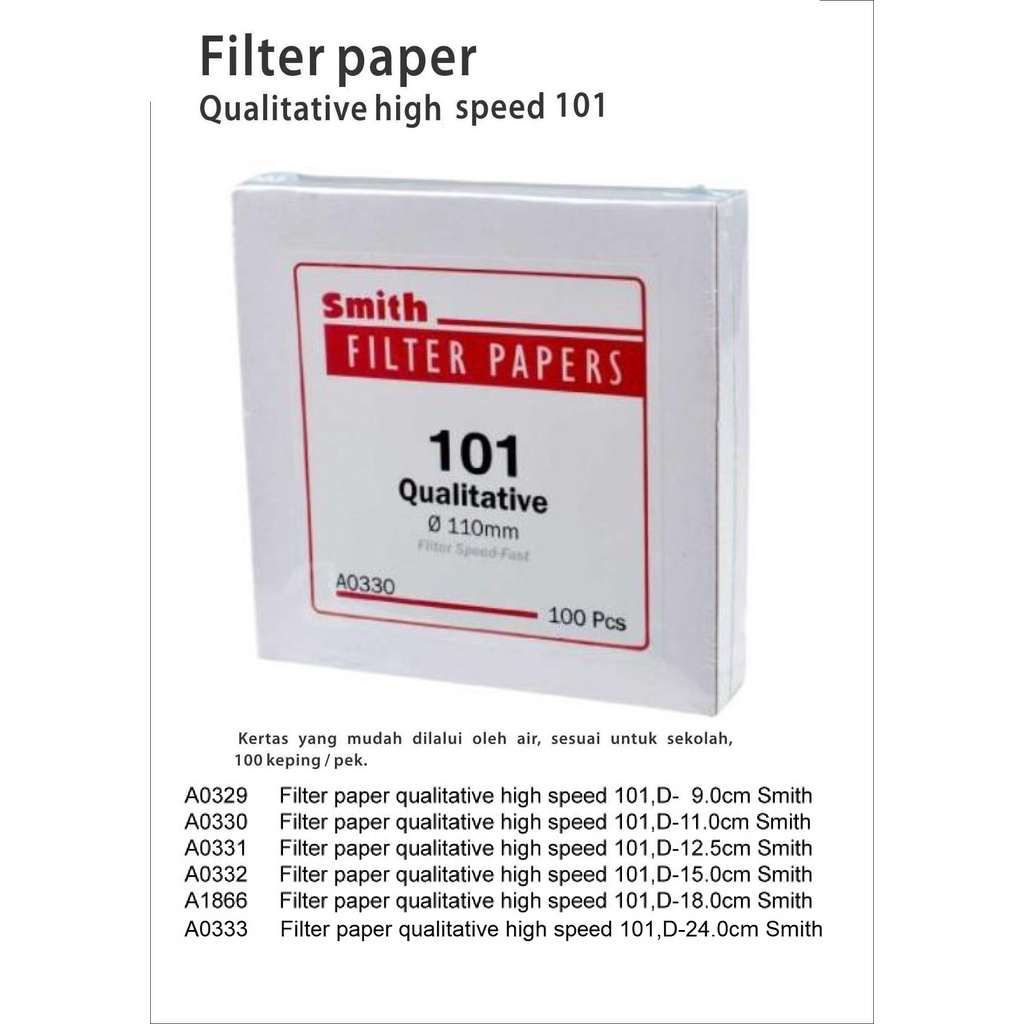 Filter Papers 101 (Qualitative High Speed) SMITH | Shopee Malaysia