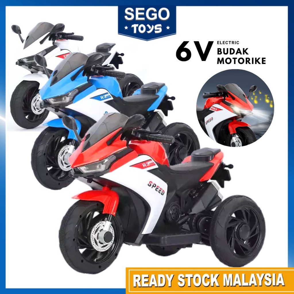 6v Motor Budak Electric Motorbike Mainan Hadiah Kanak2 Ride-on Anak ...