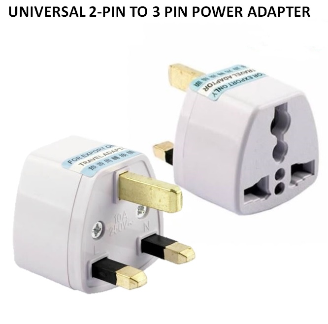 Universal 2 Pin To UK 3 Pin Plug Adapter | Shopee Malaysia