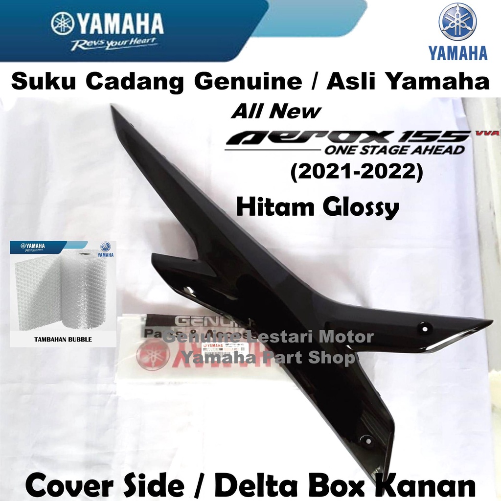 HITAM Delta Box Cover Side Glossy Black Right All New Aerox 155 ...