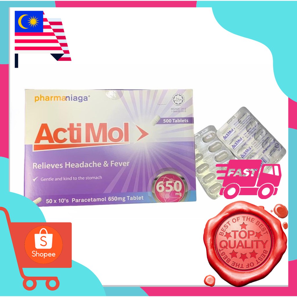 PARACETAMOL-ACTIMOL 650MG 1 STRIP 10 TABLET (UBAT DEMAM DEWASA) | Shopee Malaysia