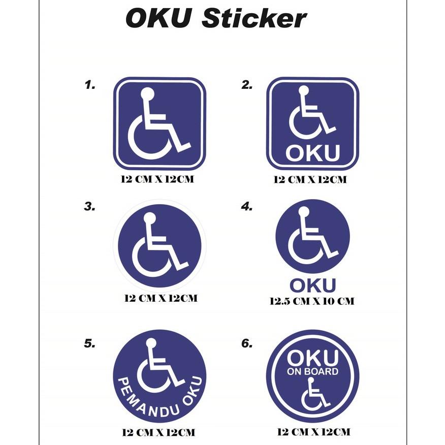 OKU Sticker - BLUE COLOUR DESIGN | Shopee Malaysia
