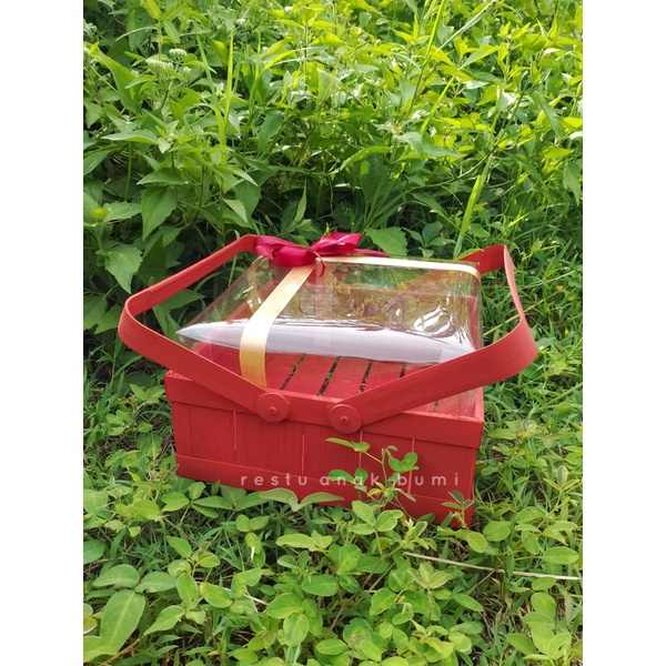 MERAH 25cm Red hampers Basket Container/ Delivery/wedding/ wedding ...