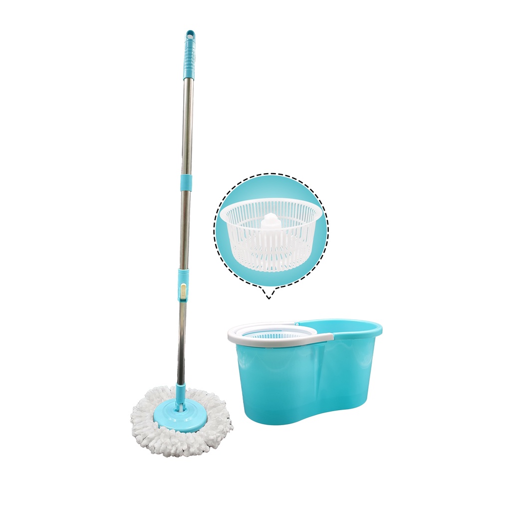 [FREE Mop Head] Easy Spin Mop 360 - Stainless Steel Handle & Basket ...