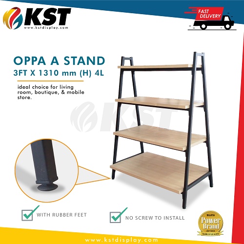 Oppa Rack 4 Layers Shelving Rack / Display Rack / Metal Wood / Office ...
