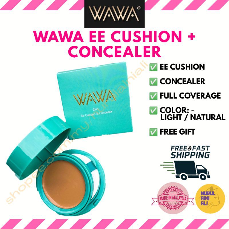 WAWA COSMETIC EE Cushion + Concealer / Compact Powder BY Wawa Zainal | Shopee Malaysia