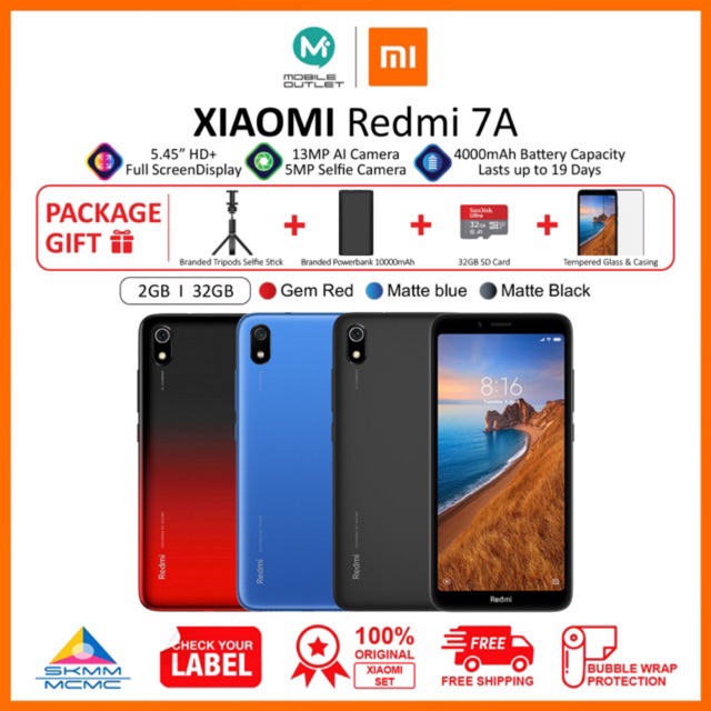 Xiaomi Redmi 7A 2GB/32GB (Original Xiaomi Msia) | Shopee Malaysia