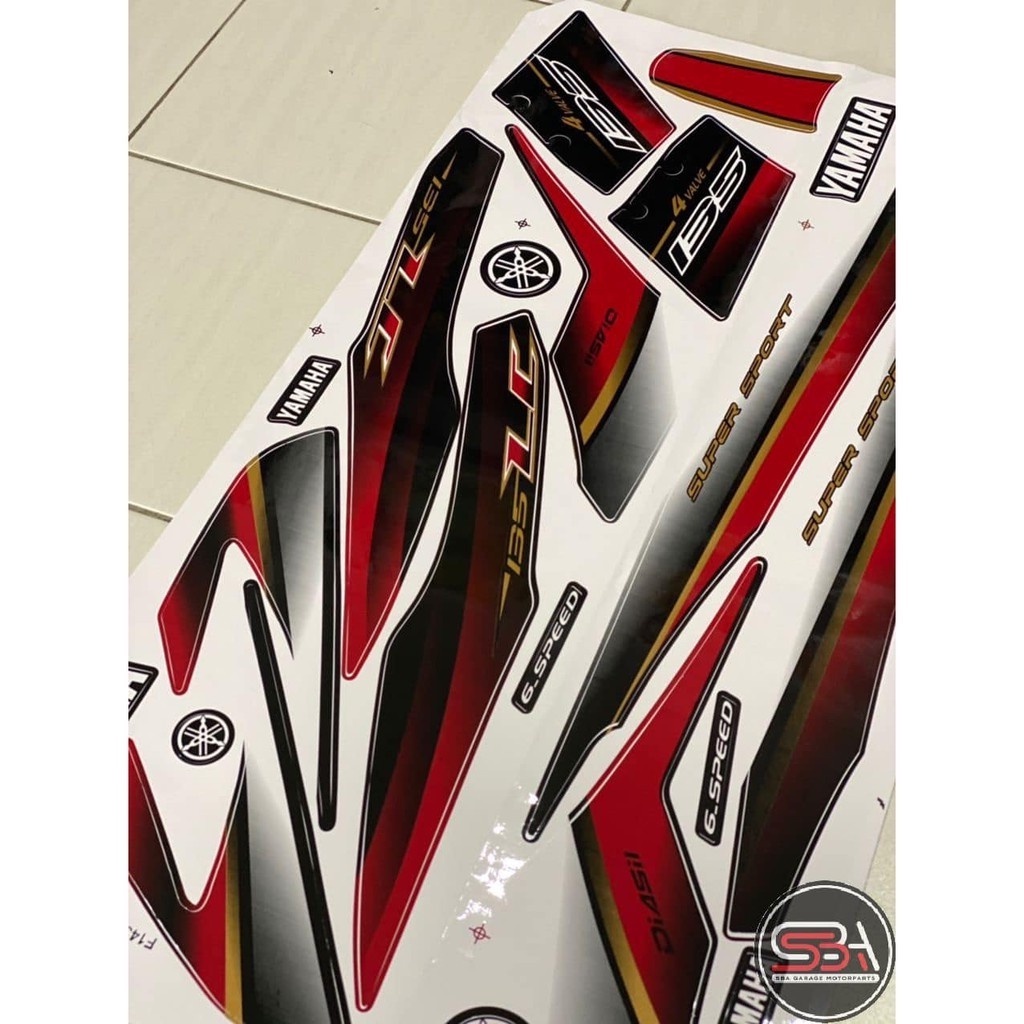Sticker Body Set / Cover Set LC LC135 LC V1 Maroon - Original Moritaka ...