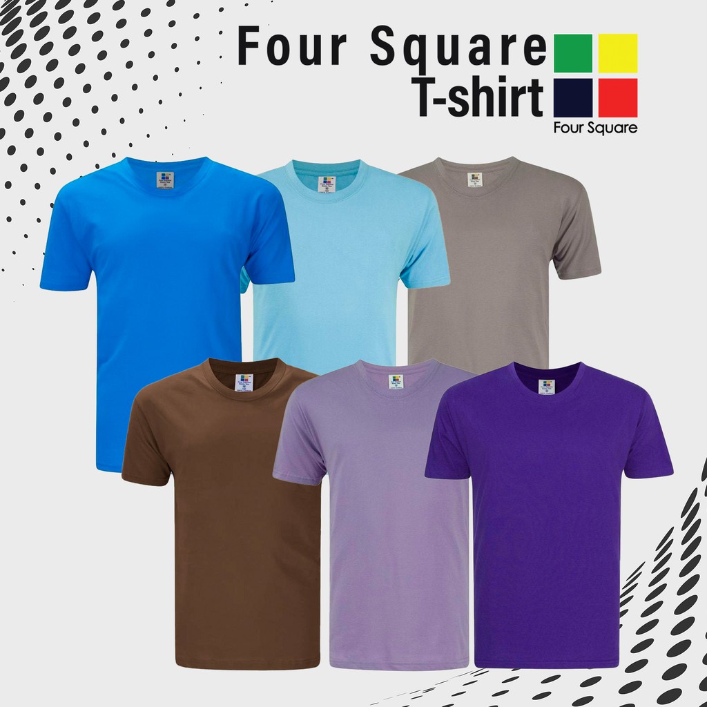 FOURSQUARE Basic Short Sleeve Round Neck 100% Cotton Plain T-Shirt ...