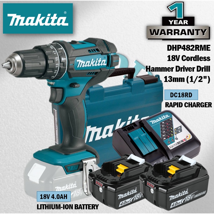 MAKITA DHP482Z / DHP482RFE / DHP482RME 18V Cordless Hammer Driver Drill 13MM (1/2") | Shopee ...