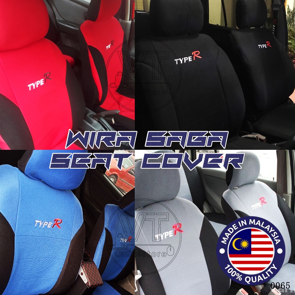 Universal For Wira Saga Type R Full Set Seat Cover Fabric Kain Full Set ...