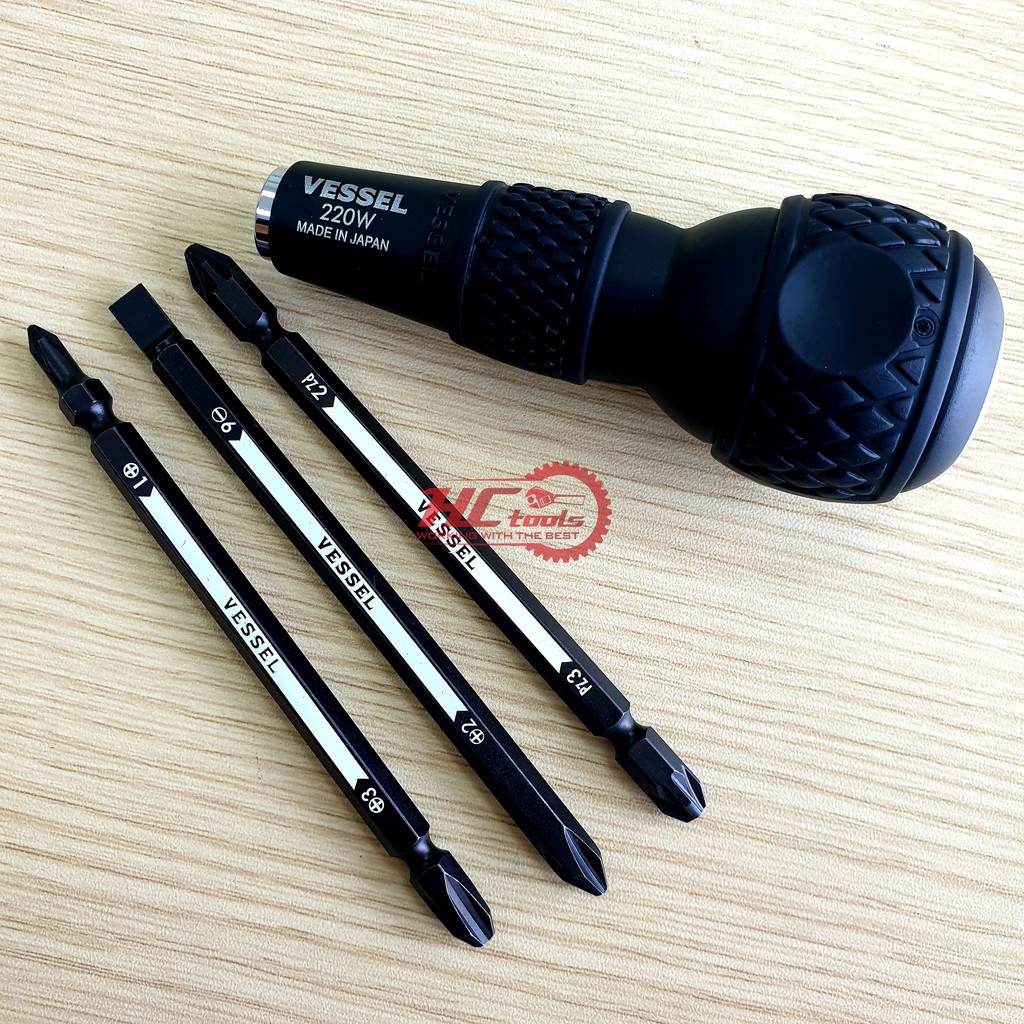 220W-3 Vessel ball grip 2-head screwdriver set with 6 screw sizes Made ...