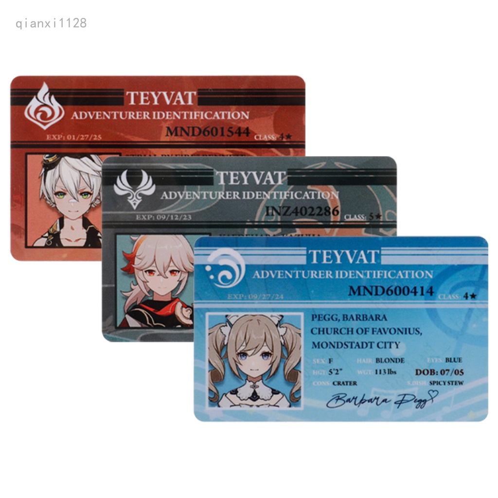 Genshin Impact Anime Id Pvc Cards Photocard Figure Cosplay Collection ...