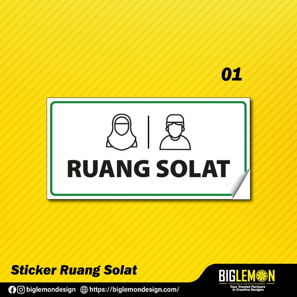 Sticker SURAU/Ruang Solat/Bilik Solat/Bilik Sembahyang/Sticker Sign ...