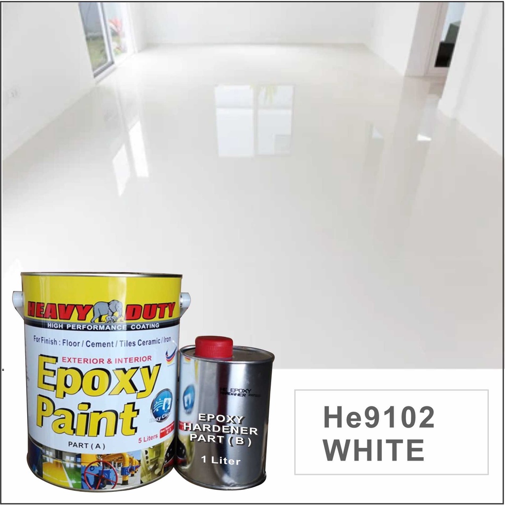 5L HEAVY DUTY EPOXY WATERPROOF FLOOR PAINT ( 5L ) [ Include Hardener ] CAT LANTAI COATING ...
