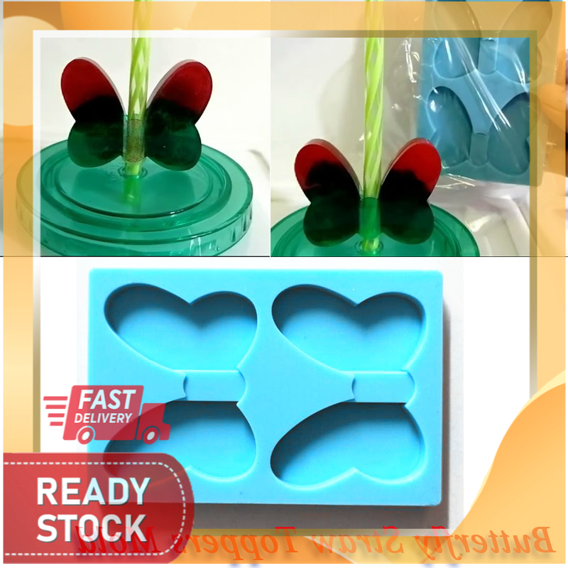 Butterfly Straw Toppers Silicone Mold Diy Epoxy Mould Resin Mould ...