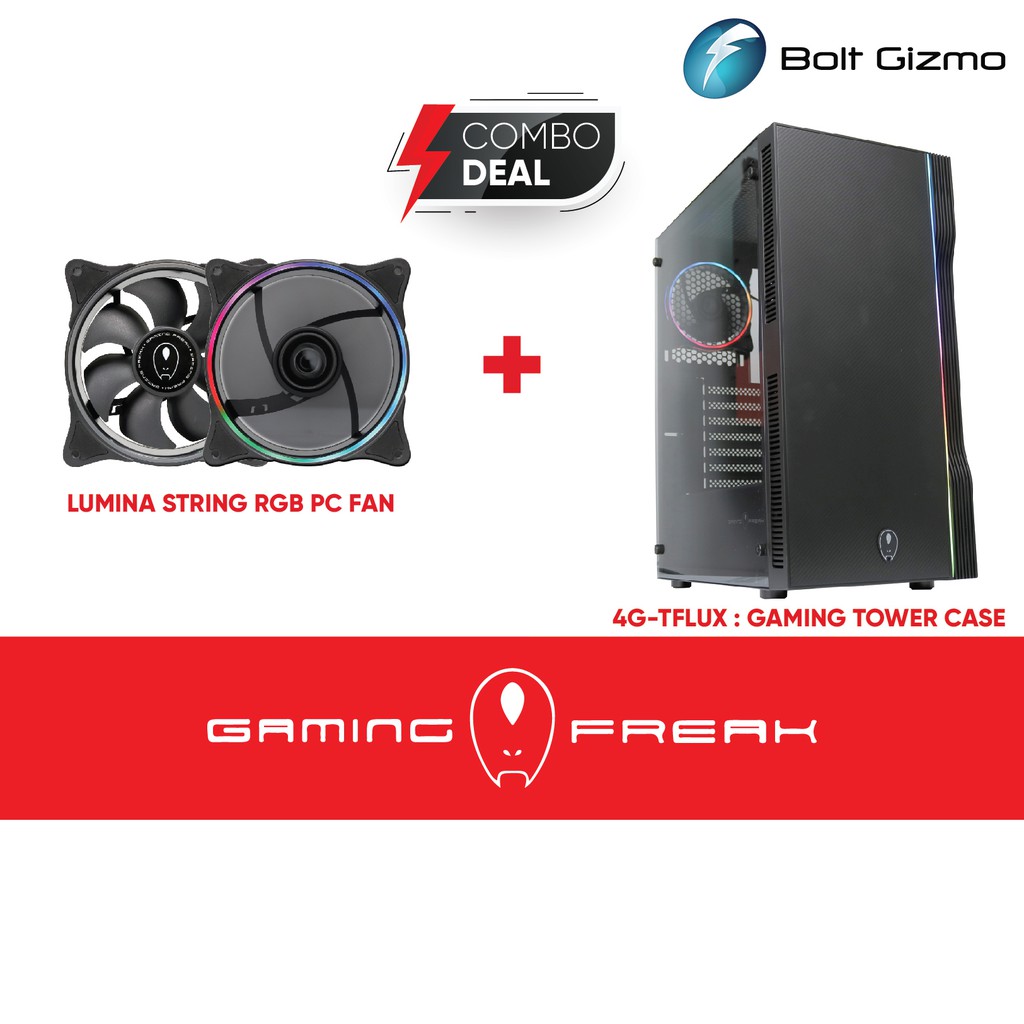 GAMING FREAK AVF 4G TFLUX GAMING TOWER CASE WITH TEMPERED GLASS RGB PC ...