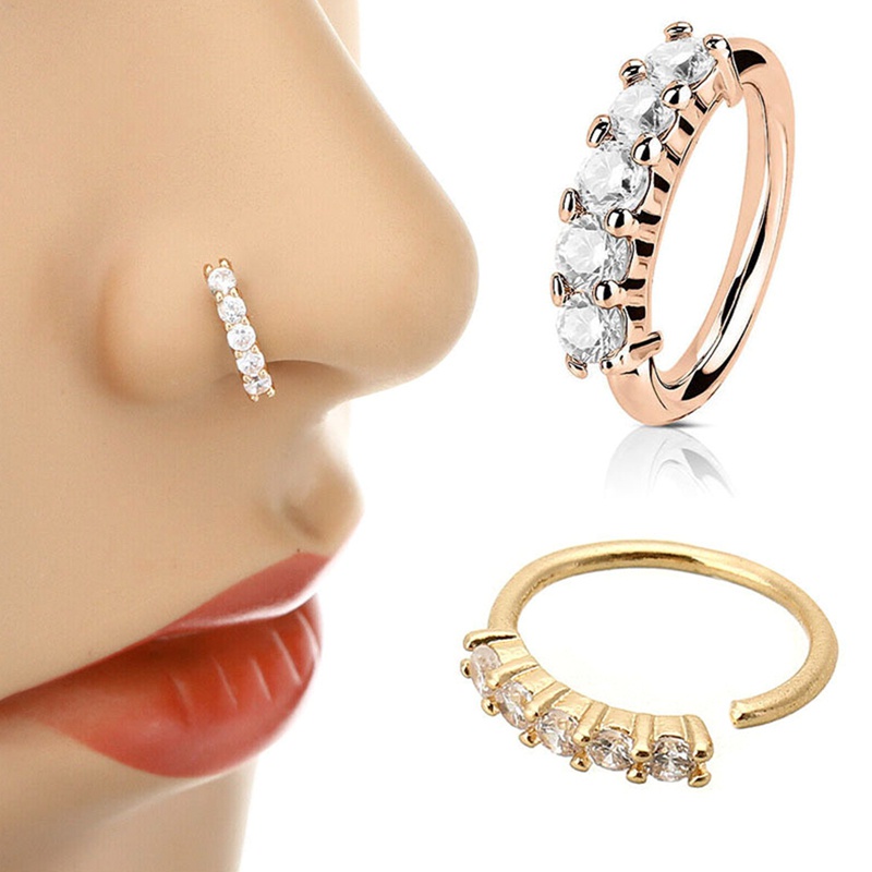 1Pcs Piercing Nose Ring Expander Seamless Segment Ear Nose Hoops Gold ...