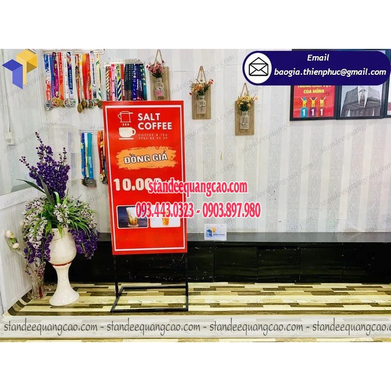 Cheap iron leg standee with modern printing design with high technology ...