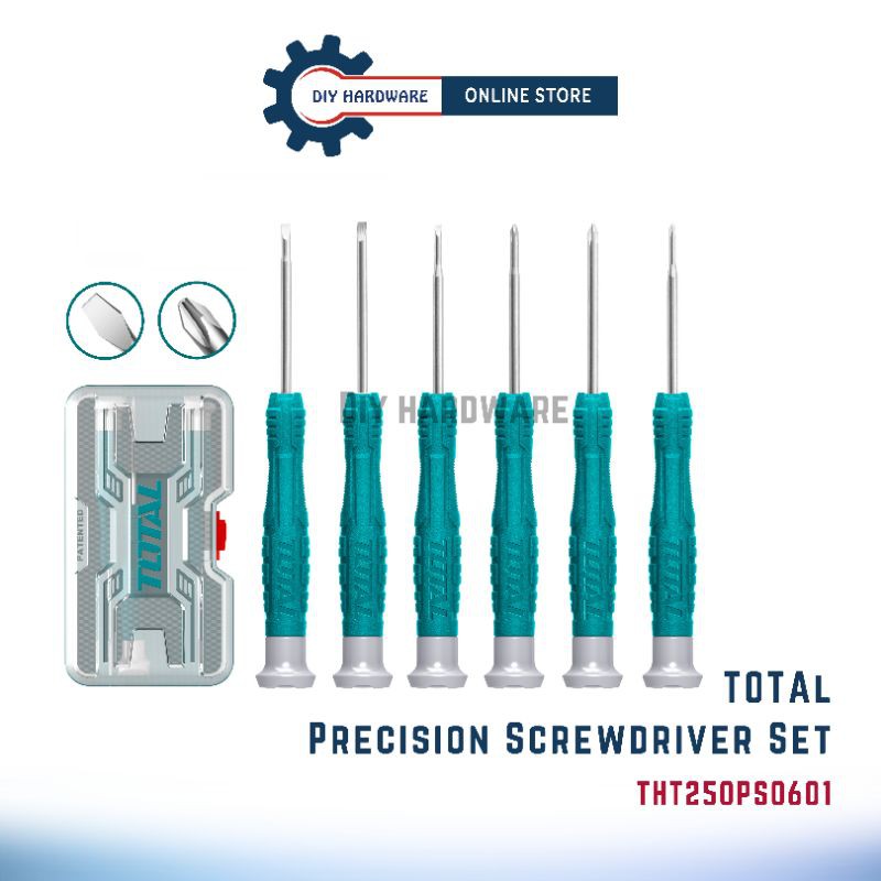 TOTAL Precision Screwdriver Set (6 Pcs) THT250PS0601 | Shopee Malaysia