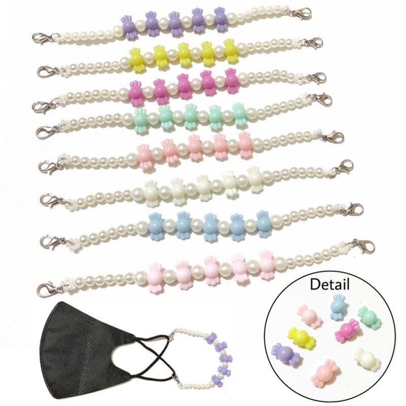 Hijab Mask Connector Mask Connector Strap Extender Pastel Candy Pearl ...