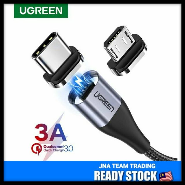 UGREEN 3A Magnetic Micro Type C USB Cable (100cm) max 2.1A to 3A ...