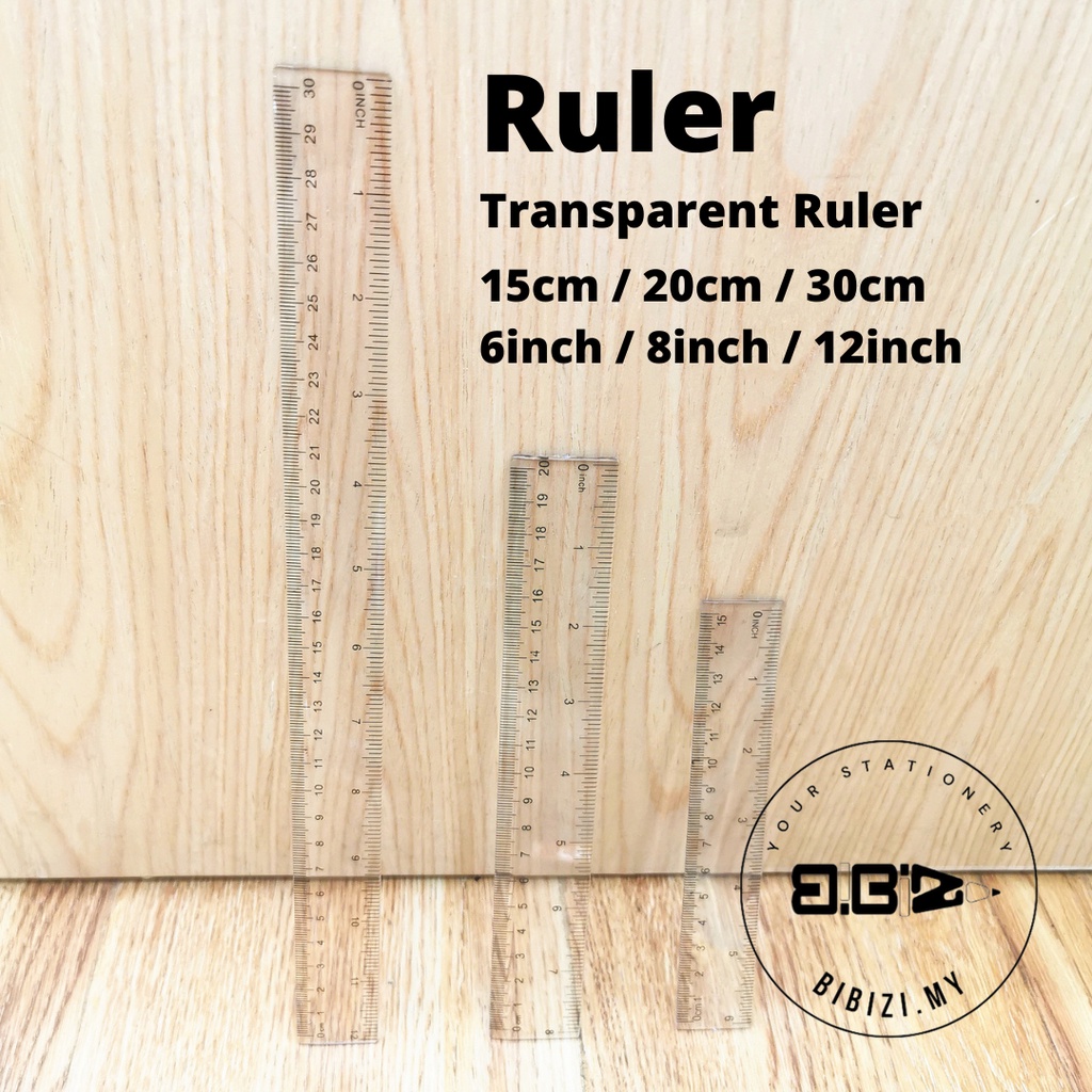 Plastic Ruler Straight Ruler 15cm/20cm/30cm 6"/8"/12" inch Soft Student Ruler Pembaris 尺 塑料尺 ...