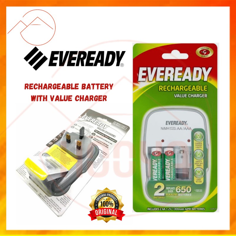 EVEREADY Rechargeable Value Charger With 2xAA Rechargeable Batteries ...