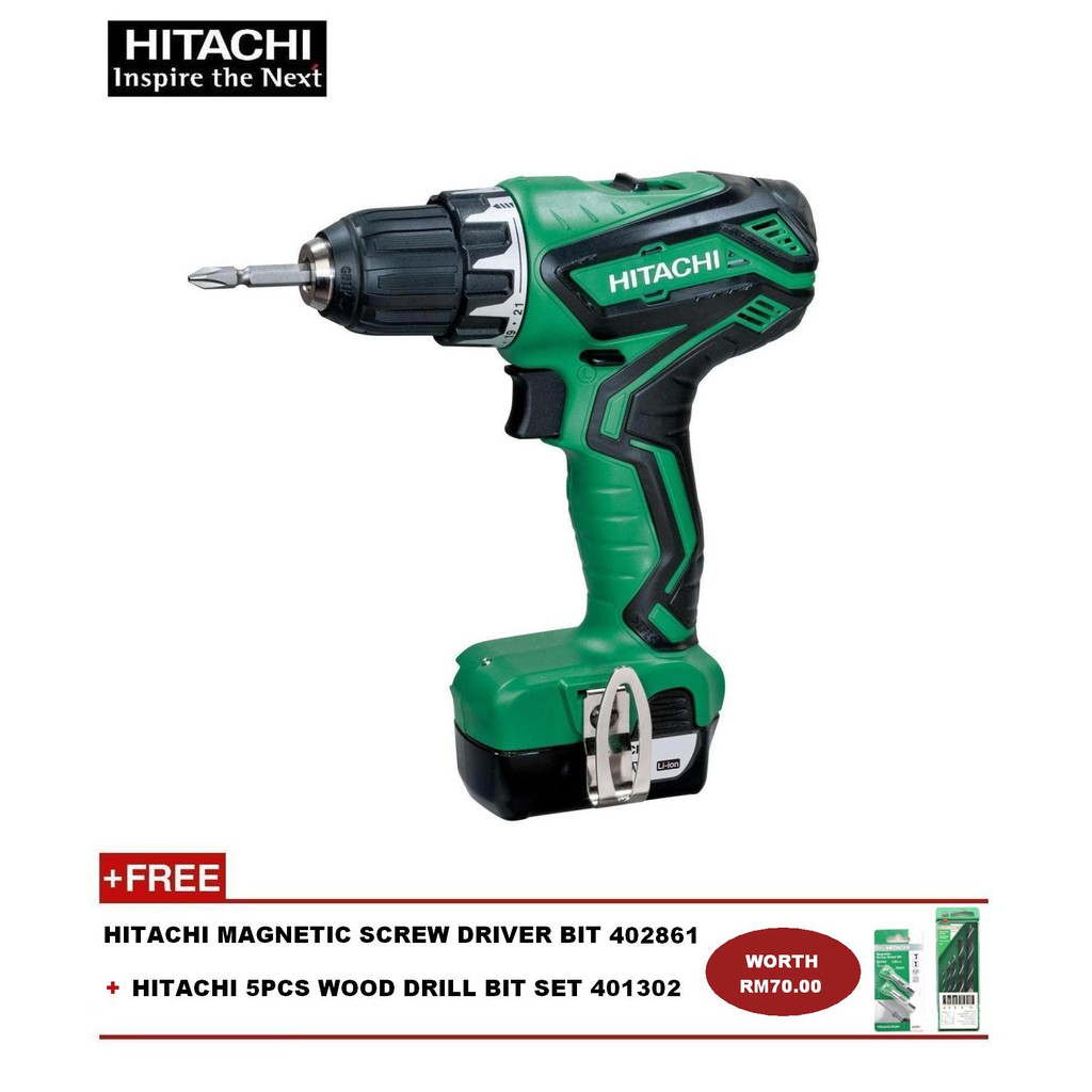 Hitachi DS10DAL Cordless Driver Drill Free Magnetic Screwdriver Bit ...