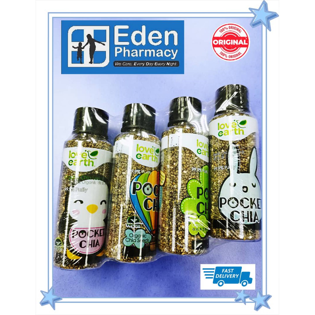 Love earth Organic Chia Seeds, pocket chia ( 4 x 28g ) | Shopee Malaysia